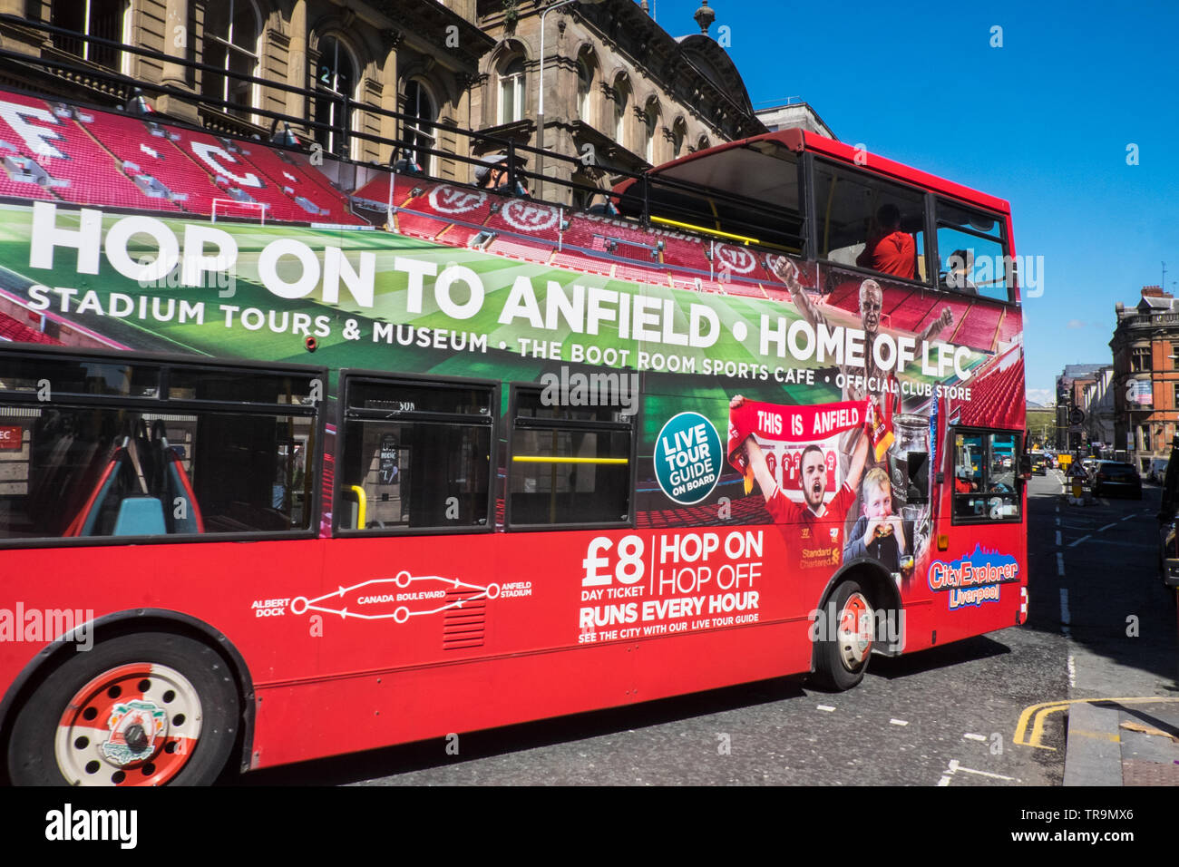 Hop on Hop off tour bus,that travels from centre of Liverpool to and ...