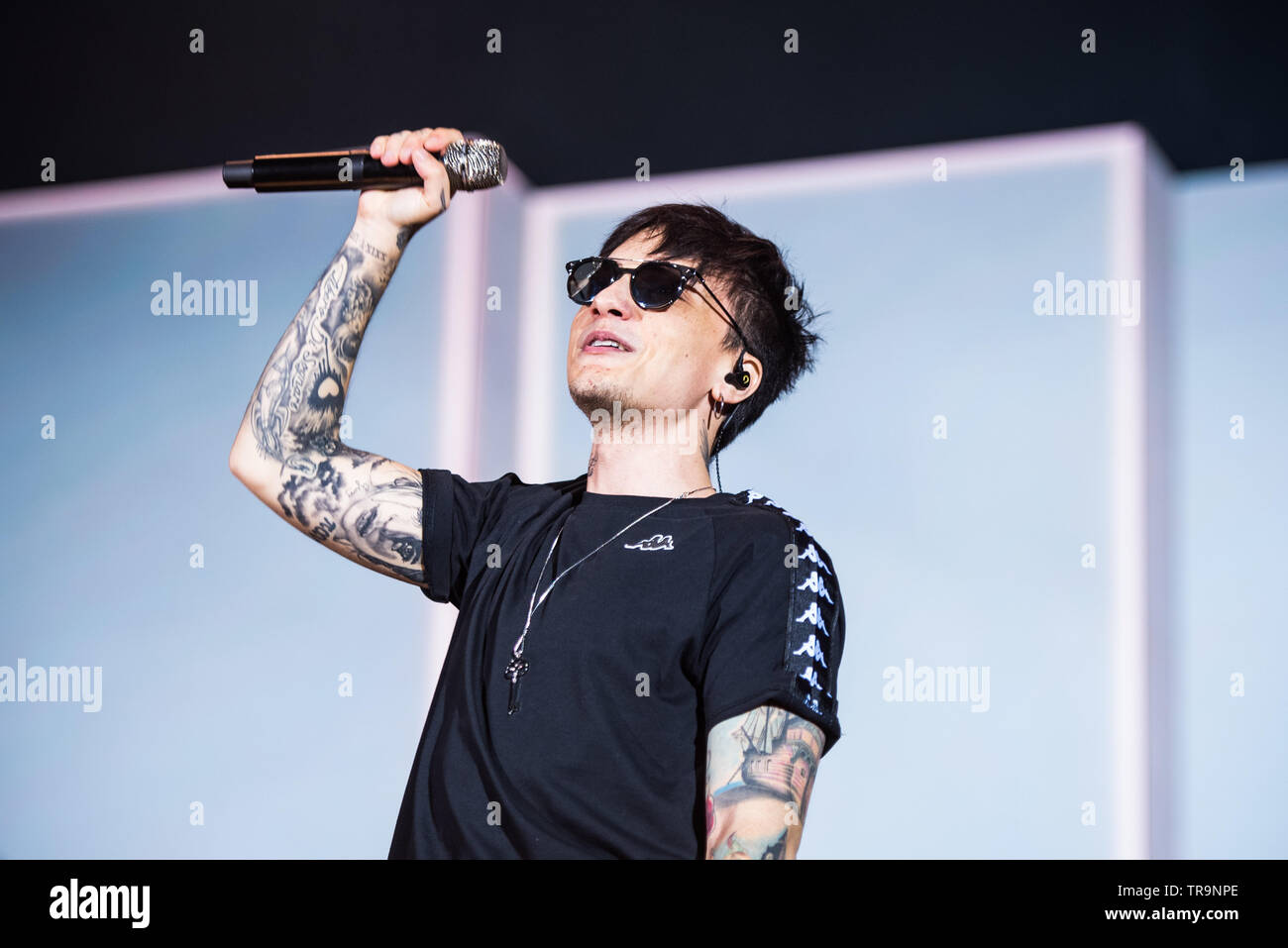 The Italian singer and songwriter Ultimo performing live on stage for ...