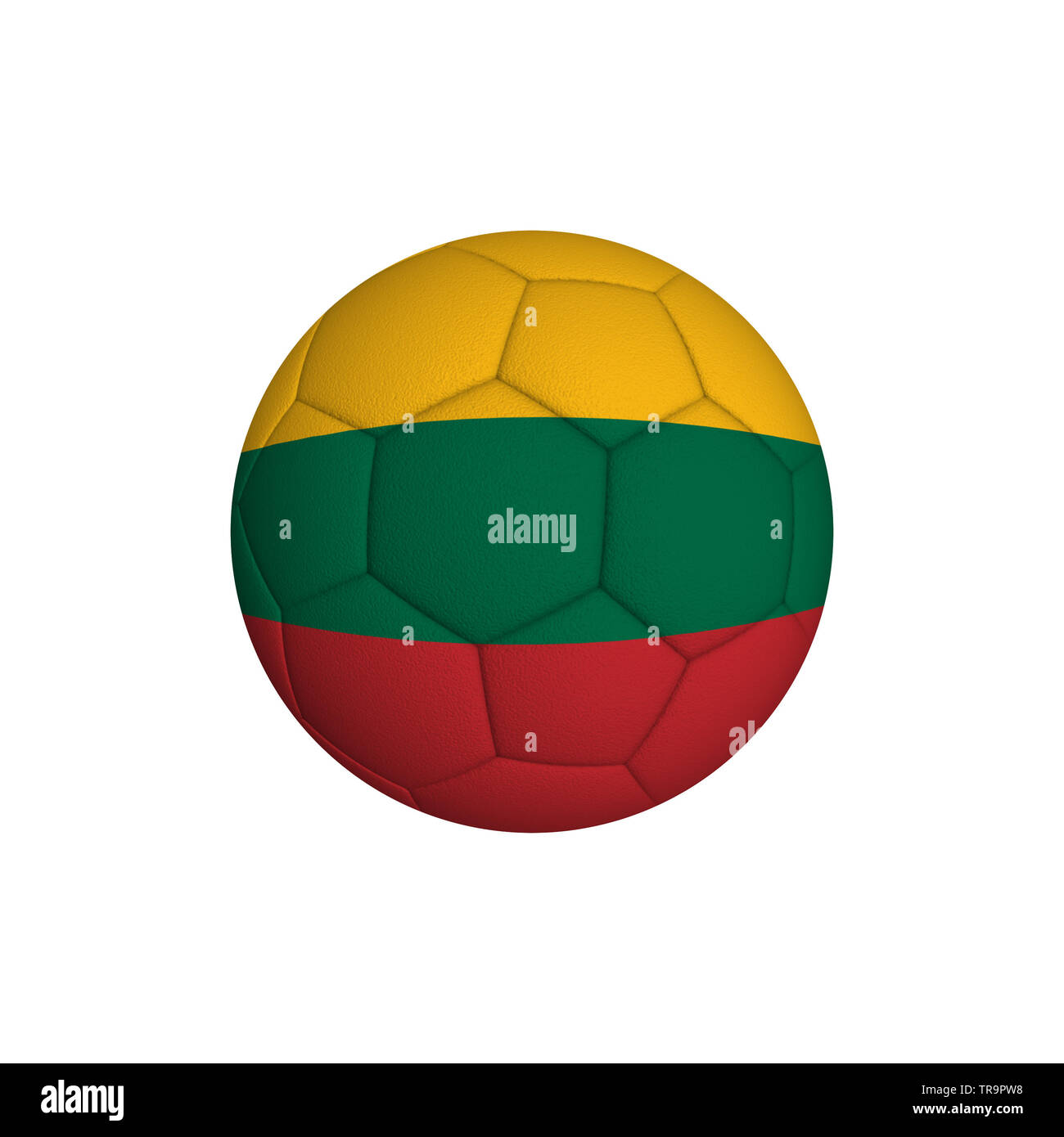 Soccer ball with the flag of Lithuania isolated on a white background ...