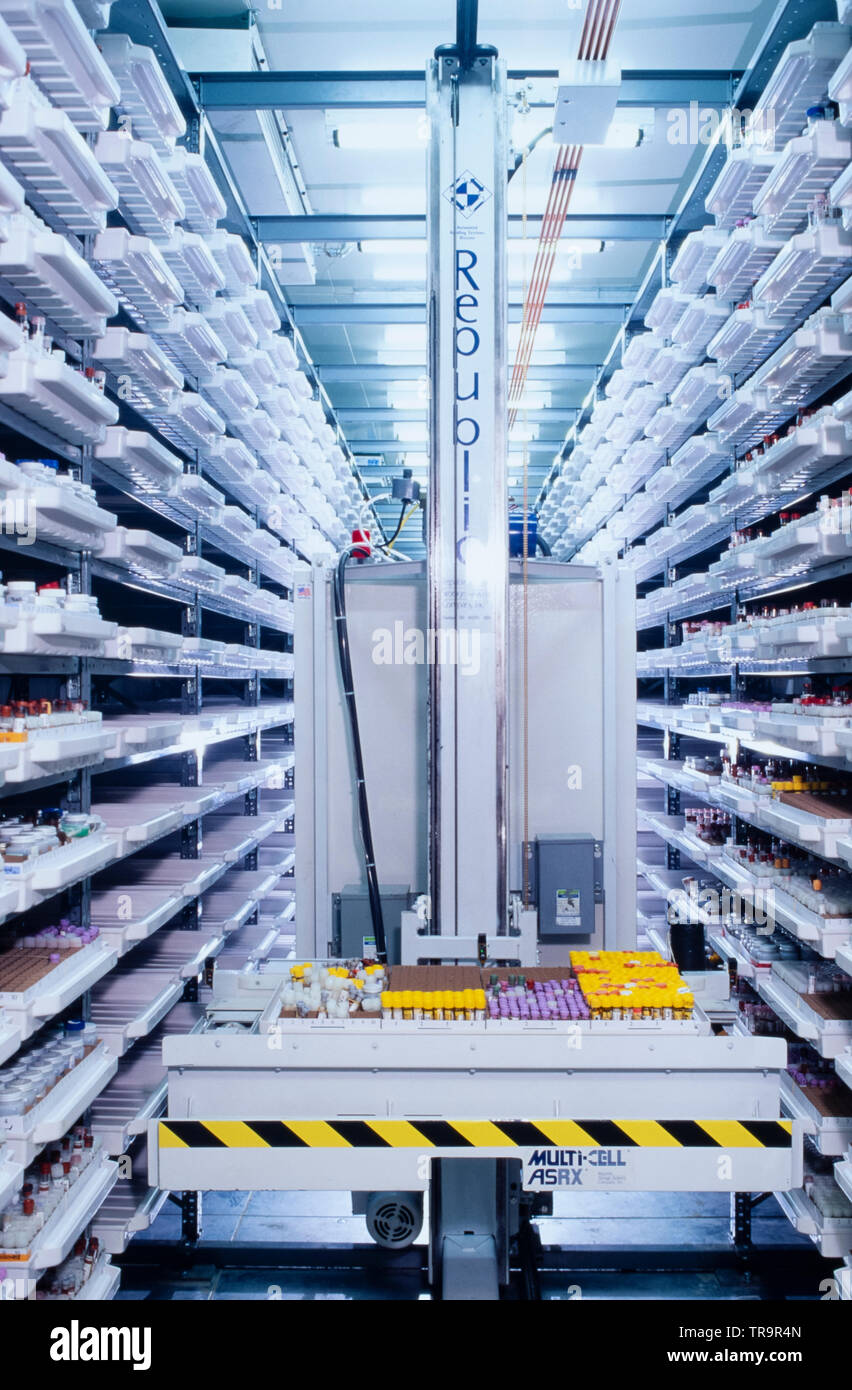 Medical testing lab with robotic, secure retrieval system that stores ...