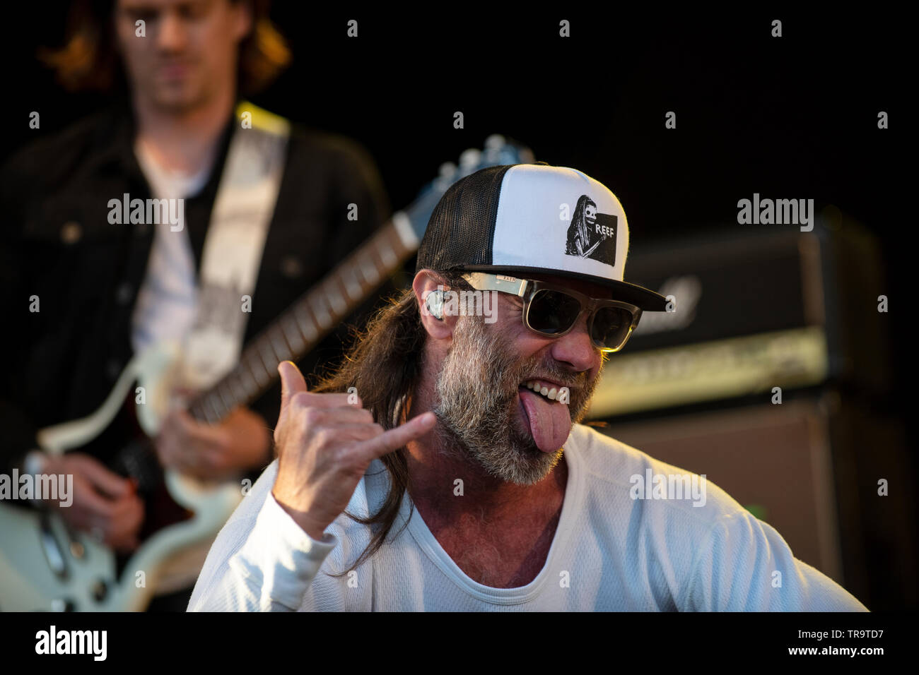 Reef perform on stage at the Run Fest Run festival at Bowood House in ...