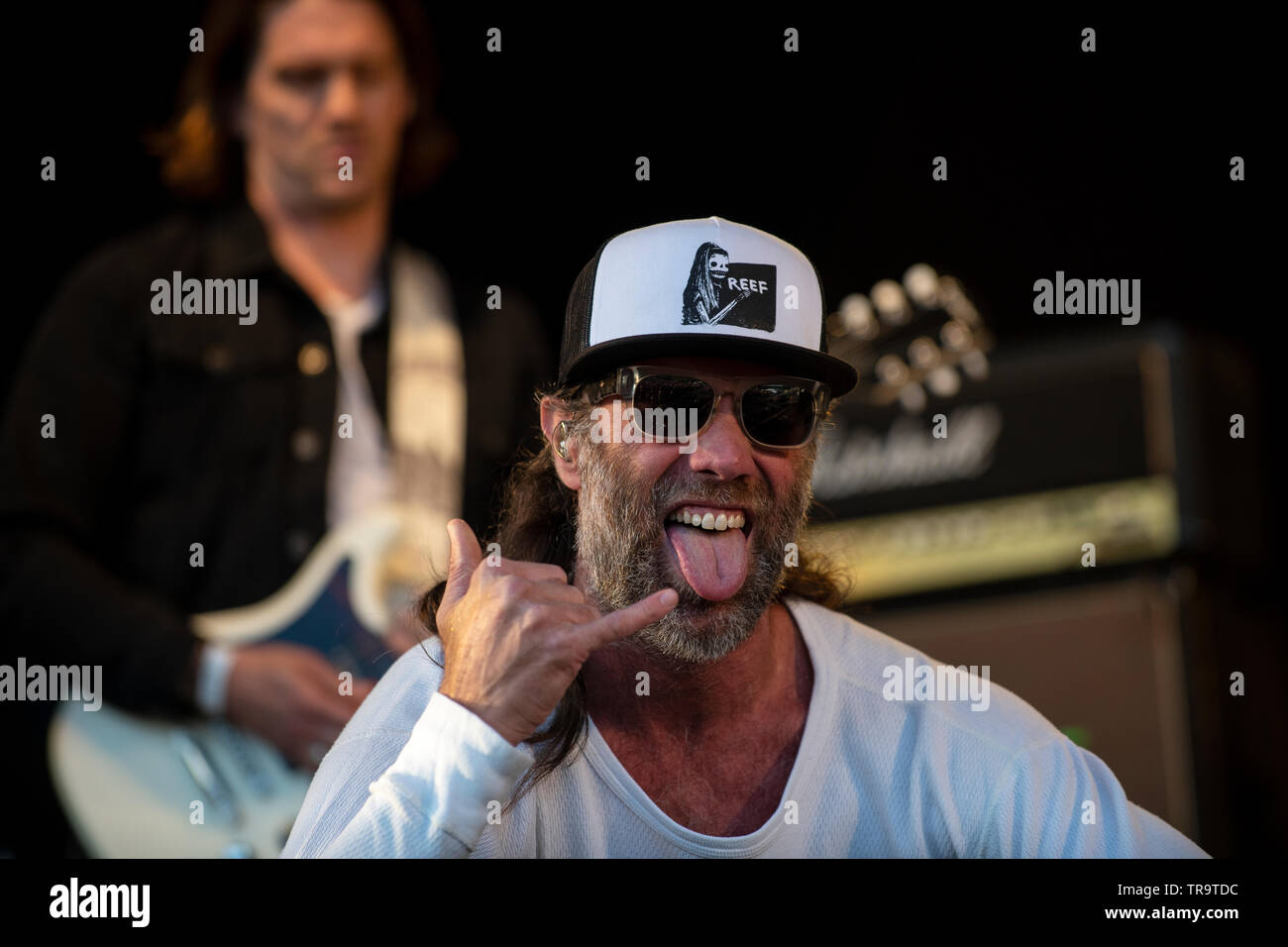 Reef perform on stage at the Run Fest Run festival at Bowood House in ...