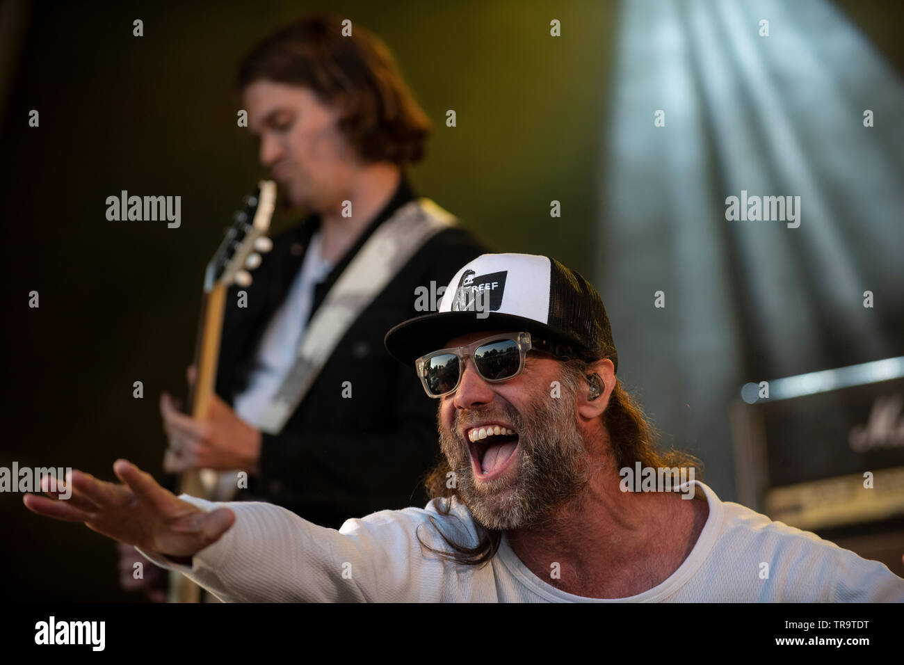 Reef perform on stage at the Run Fest Run festival at Bowood House in ...