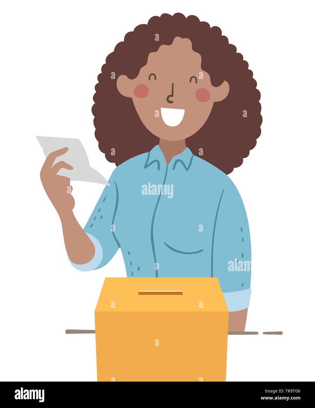 Illustration of an African American Teacher Reading Votes in Voting ...
