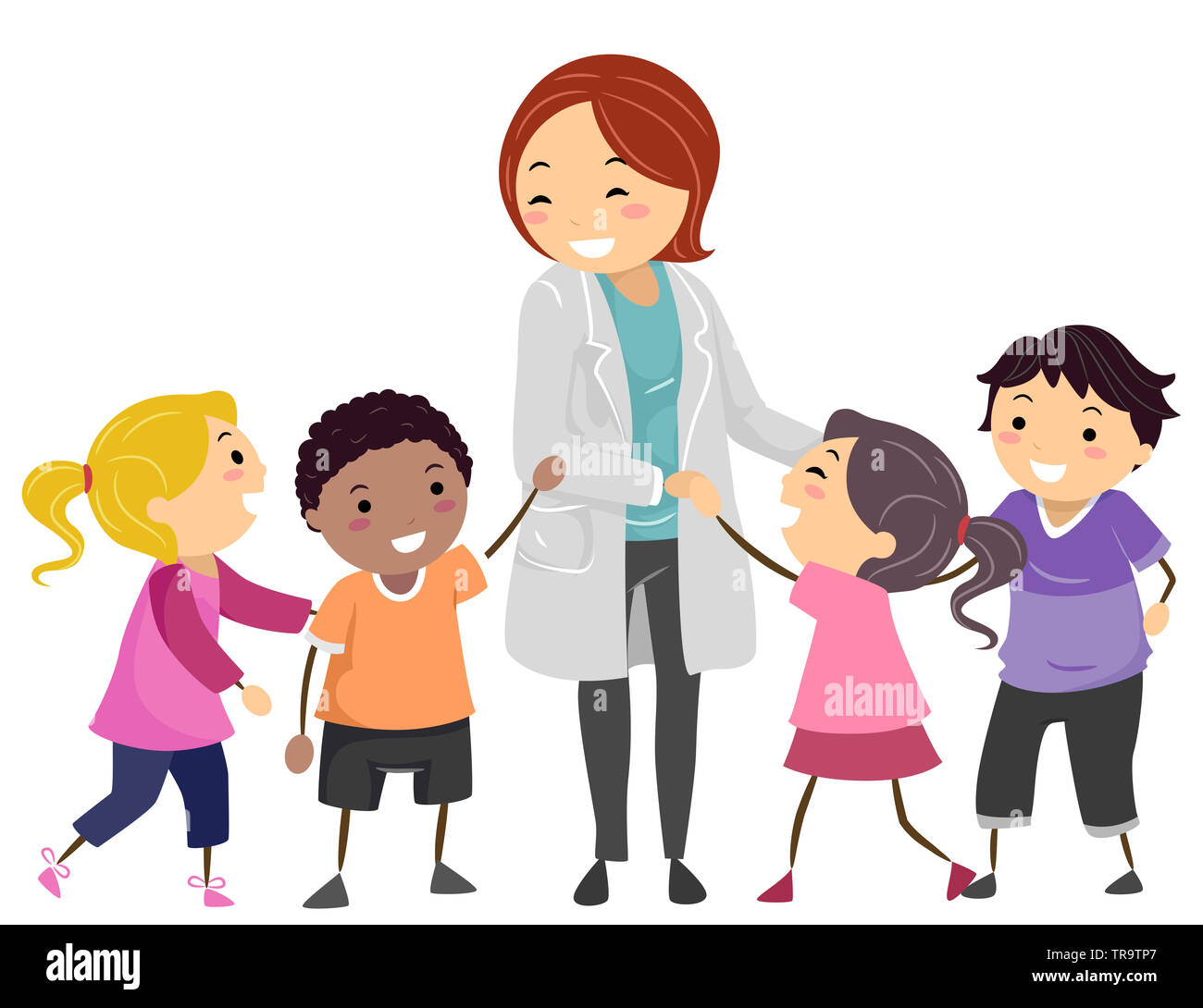 Illustration of Stickman Kids Playing with their Doctor or Psychiatrist ...