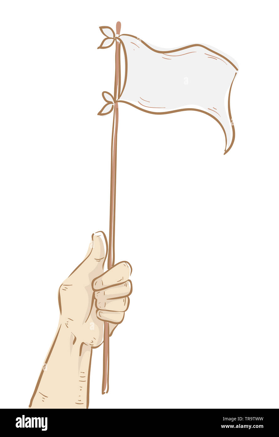 White flag hand surrender hi-res stock photography and images - Alamy