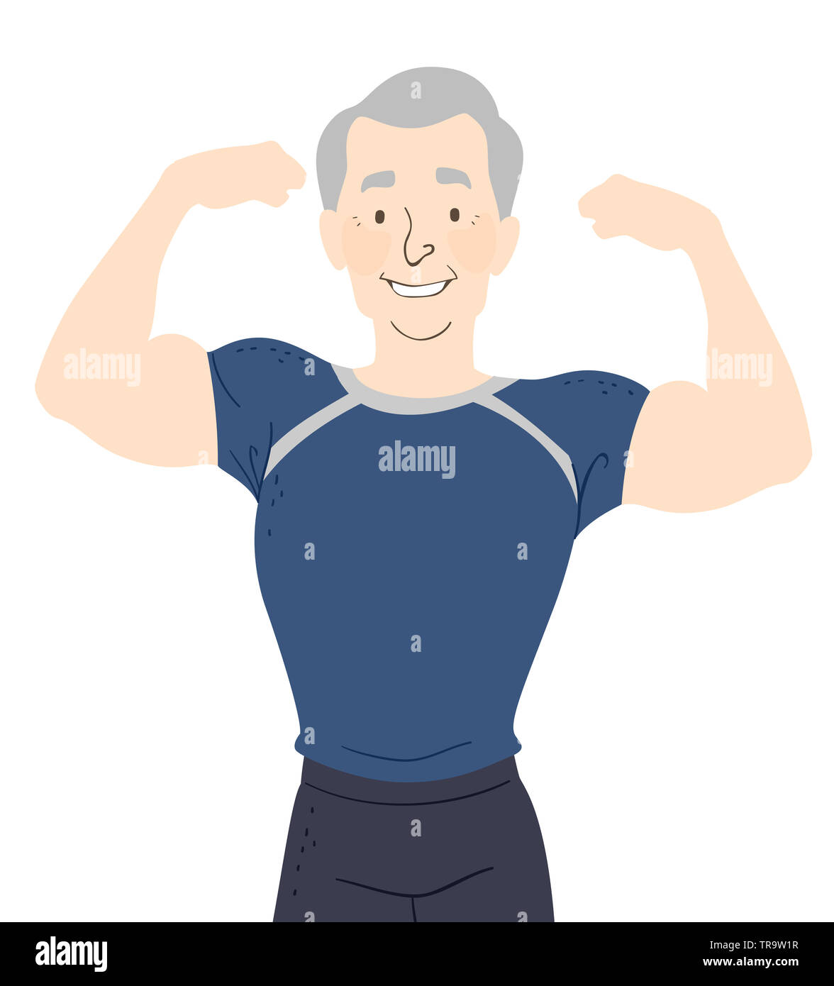 Cartoon flexing muscles isolated hi-res stock photography and images ...