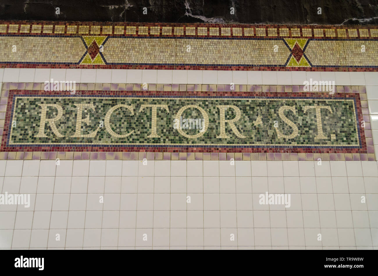 Rector St sign, Subway station, New York City, USA Stock Photo - Alamy