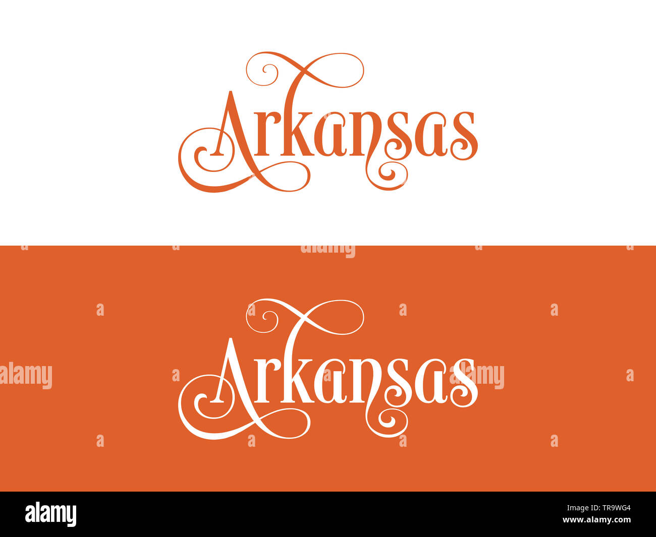 Typography of The USA Arkansas States Handwritten Illustration on ...