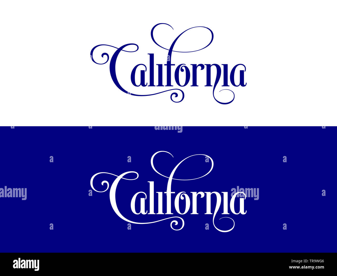 Typography of The USA California States Handwritten Illustration on ...