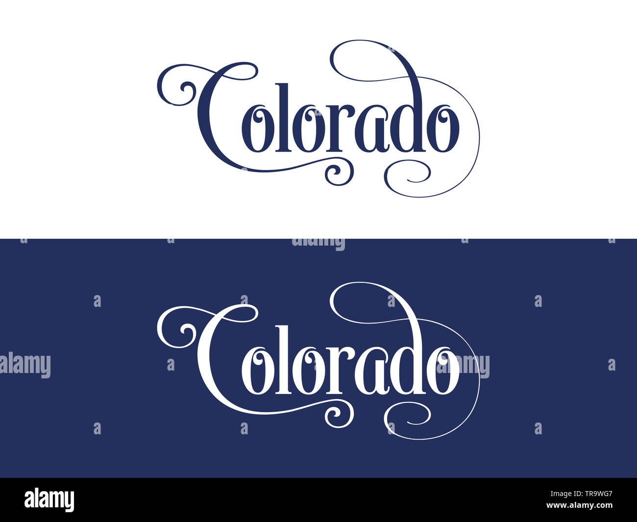 Typography of The USA Colorado States Handwritten Illustration on ...