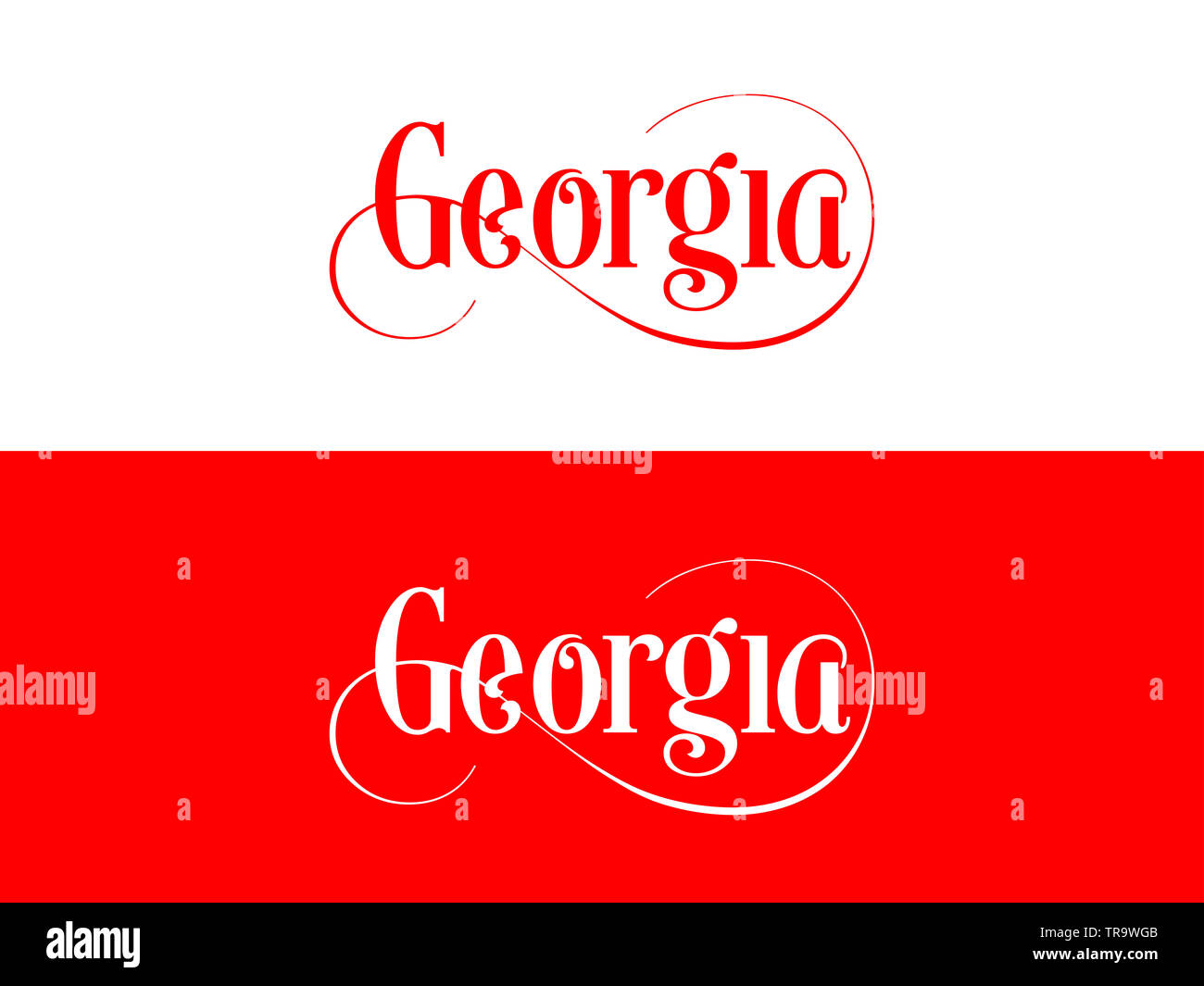 Typography of The USA Georgia States Handwritten Illustration on ...
