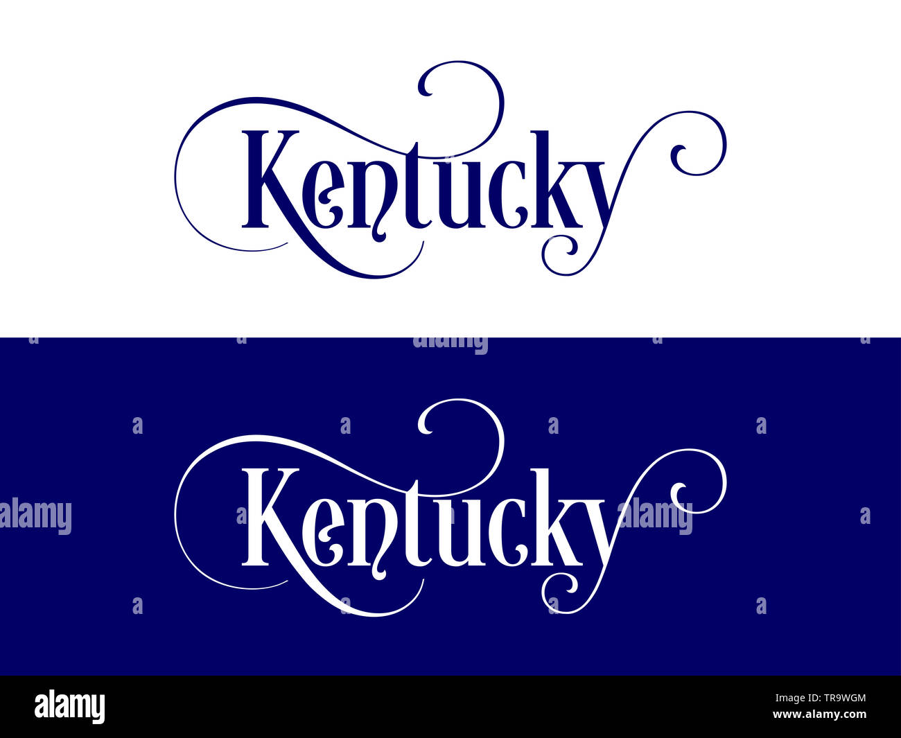 Typography of The USA Kentucky States Handwritten Illustration on ...