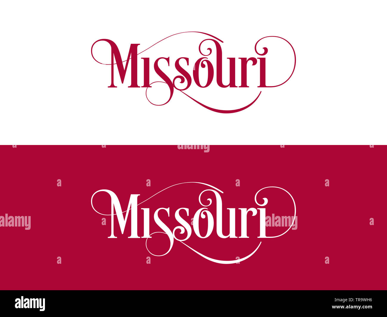 Typography of The USA Missouri States Handwritten Illustration on ...