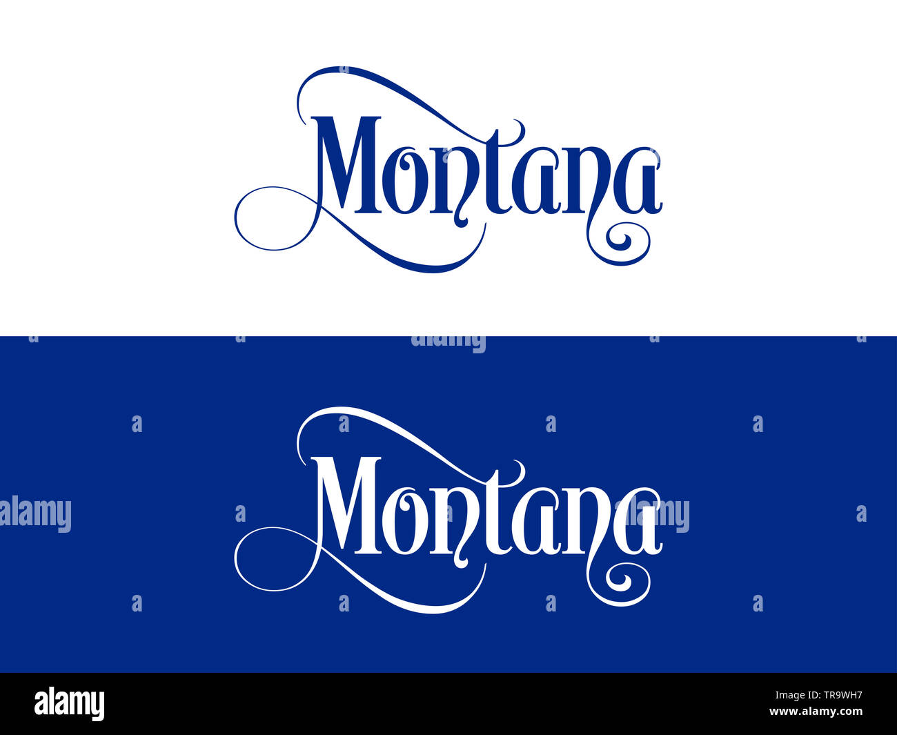 Typography of The USA Montana States Handwritten Illustration on ...