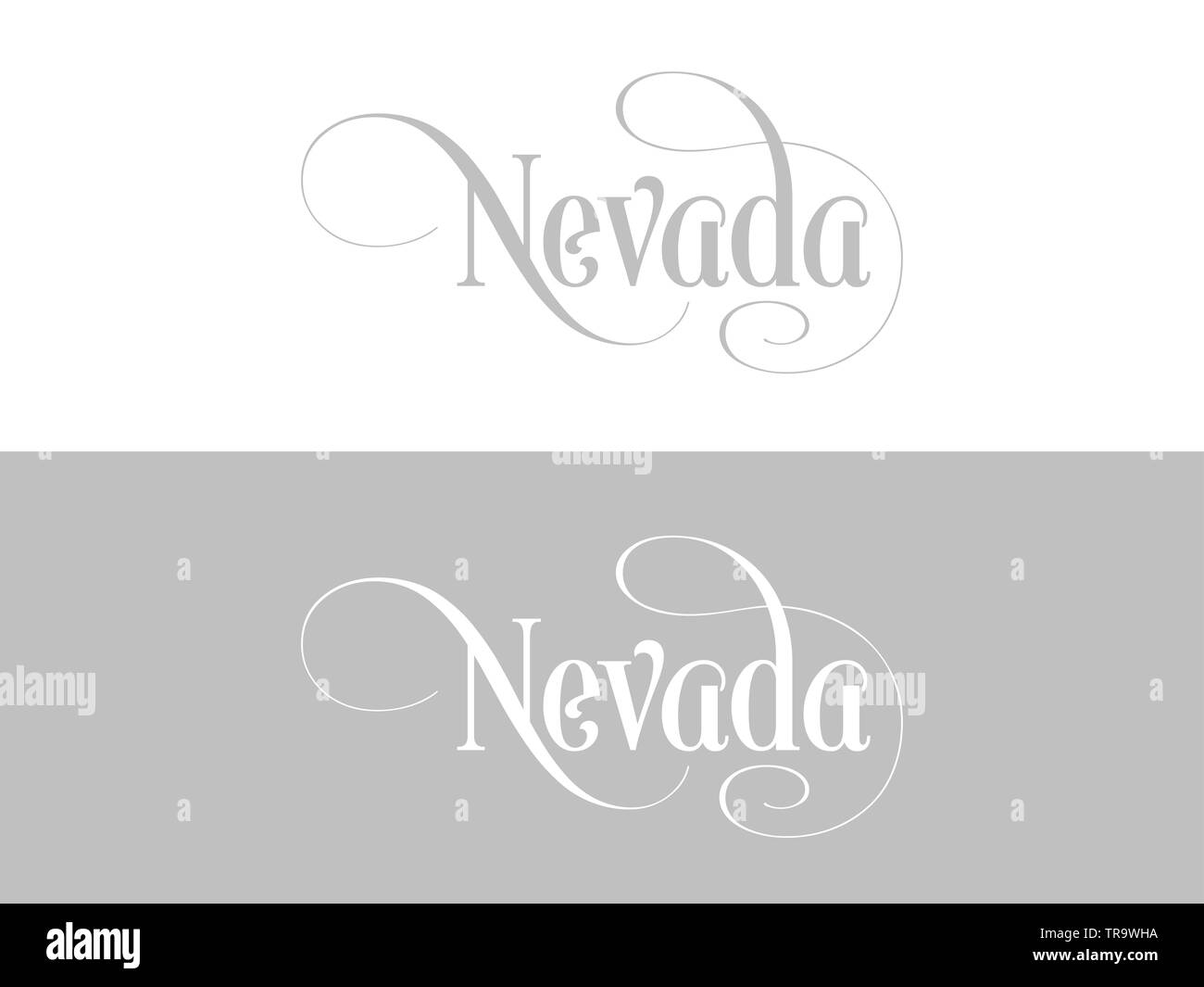 Typography of The USA Nevada States Handwritten Illustration on ...