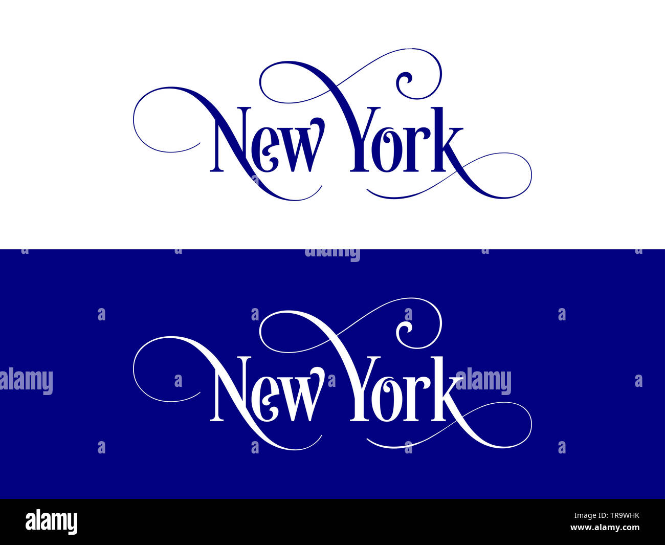 Typography of The USA New York States Handwritten Illustration on ...