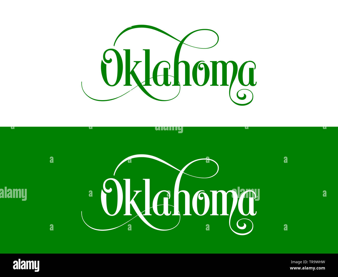 Typography of The USA Oklahoma States Handwritten Illustration on ...
