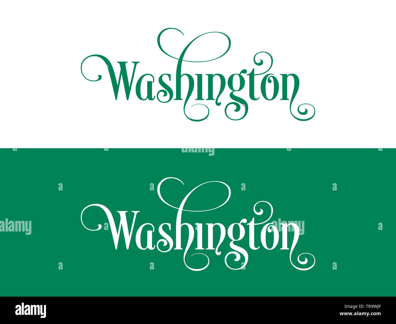 Typography of The USA Washington States Handwritten Illustration on ...