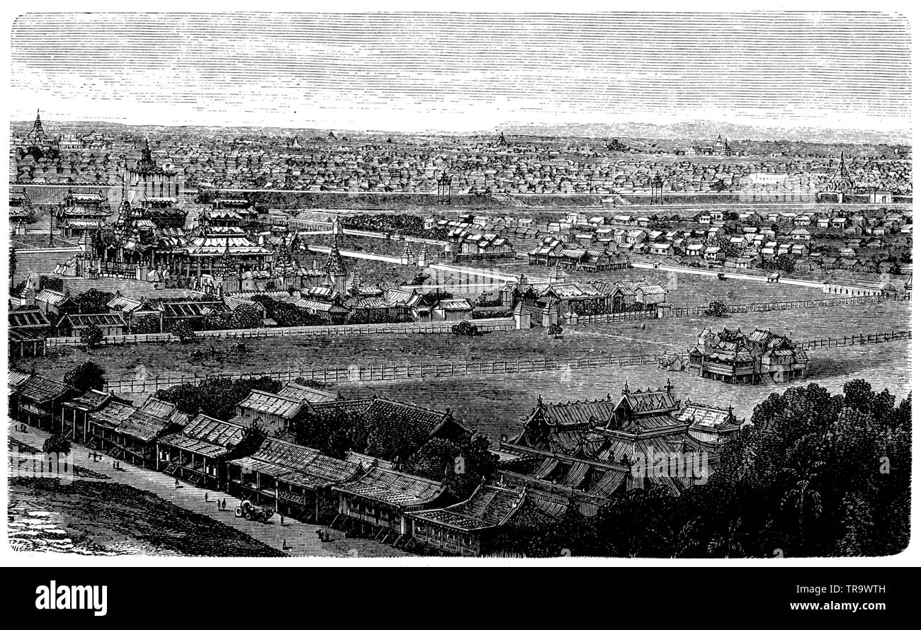 Mandalah, capital of Burma, , (encyclopedia, 1893 Stock Photo - Alamy