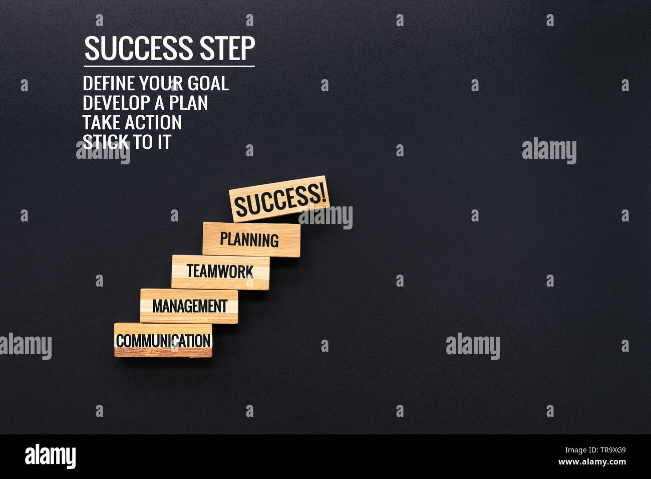 Staircase step to success. Successful business concept. wooden step ...
