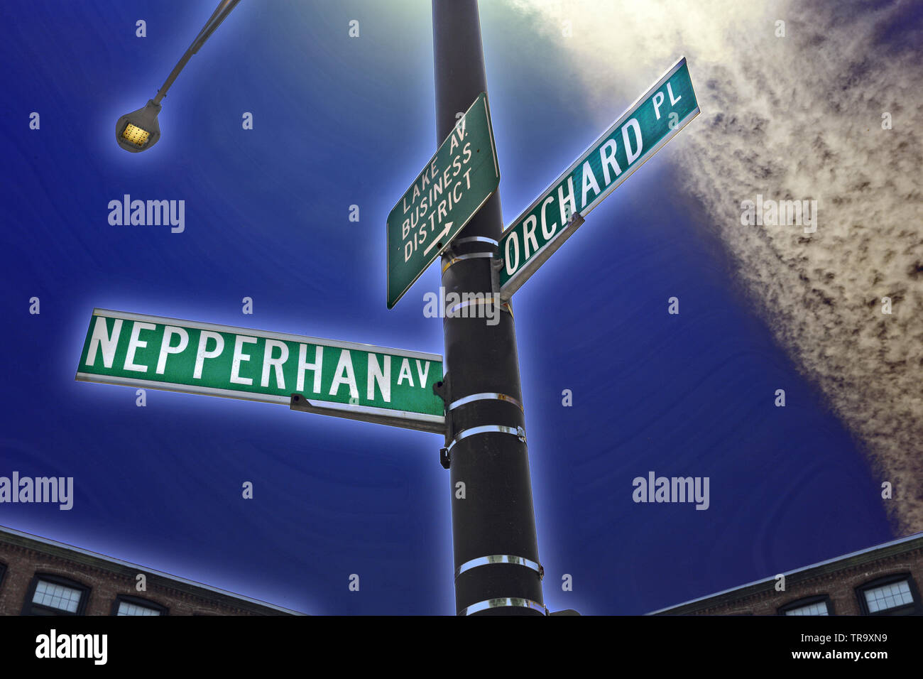 street signs Yonkers New York Stock Photo - Alamy