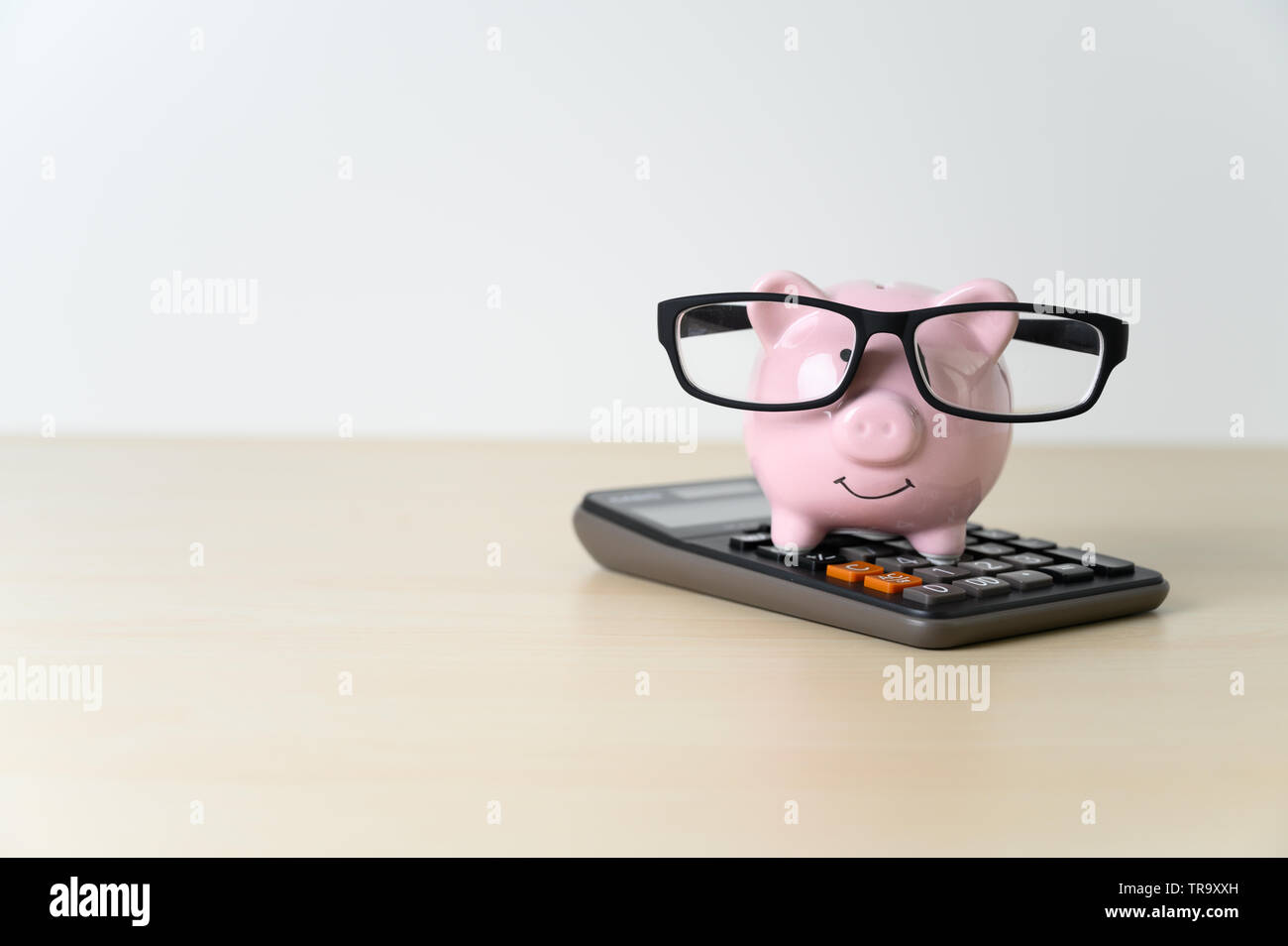 Financial insurance piggy bank with calculator Retirement Plan and ...