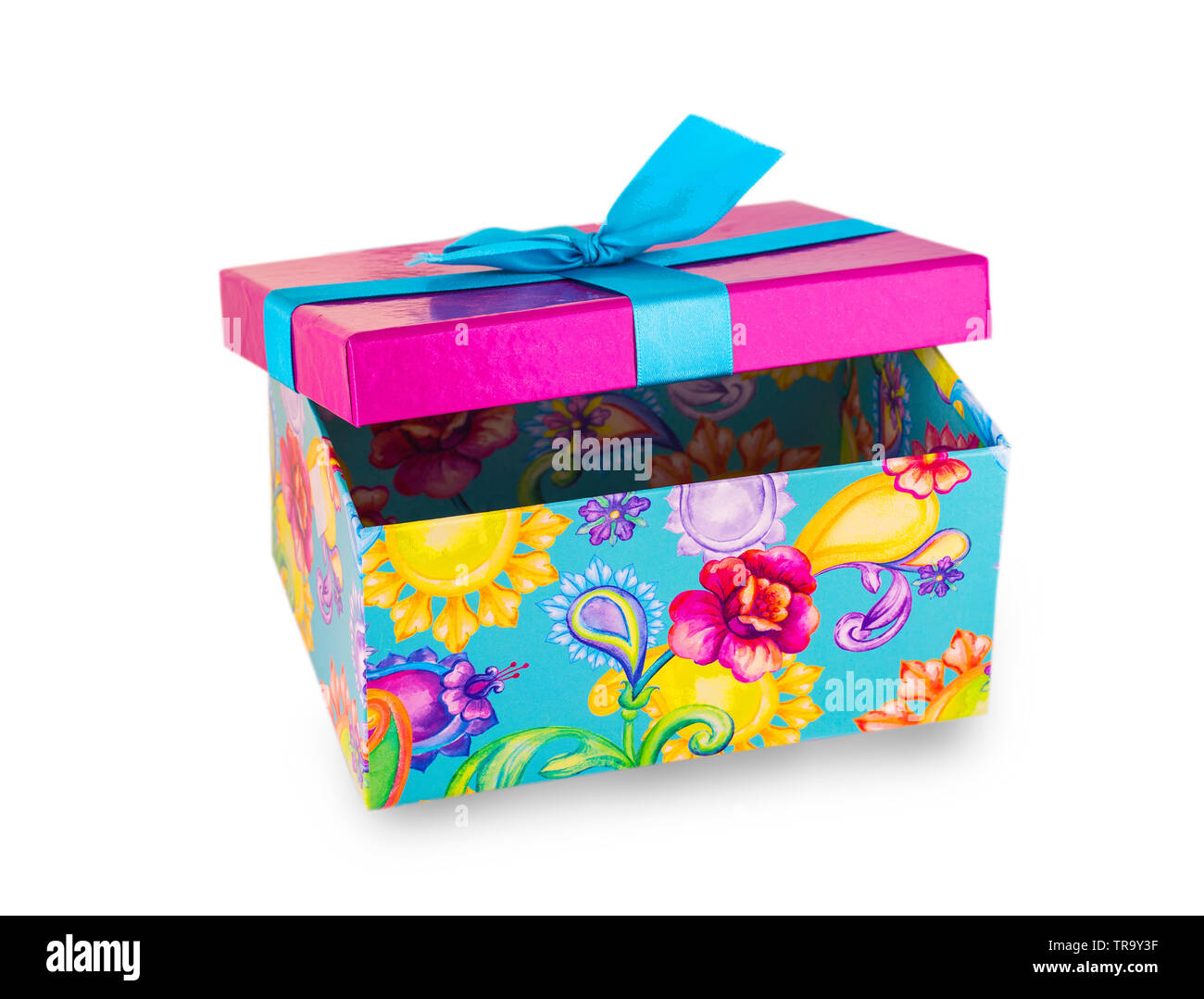 Open gift box isolated on white background Stock Photo - Alamy