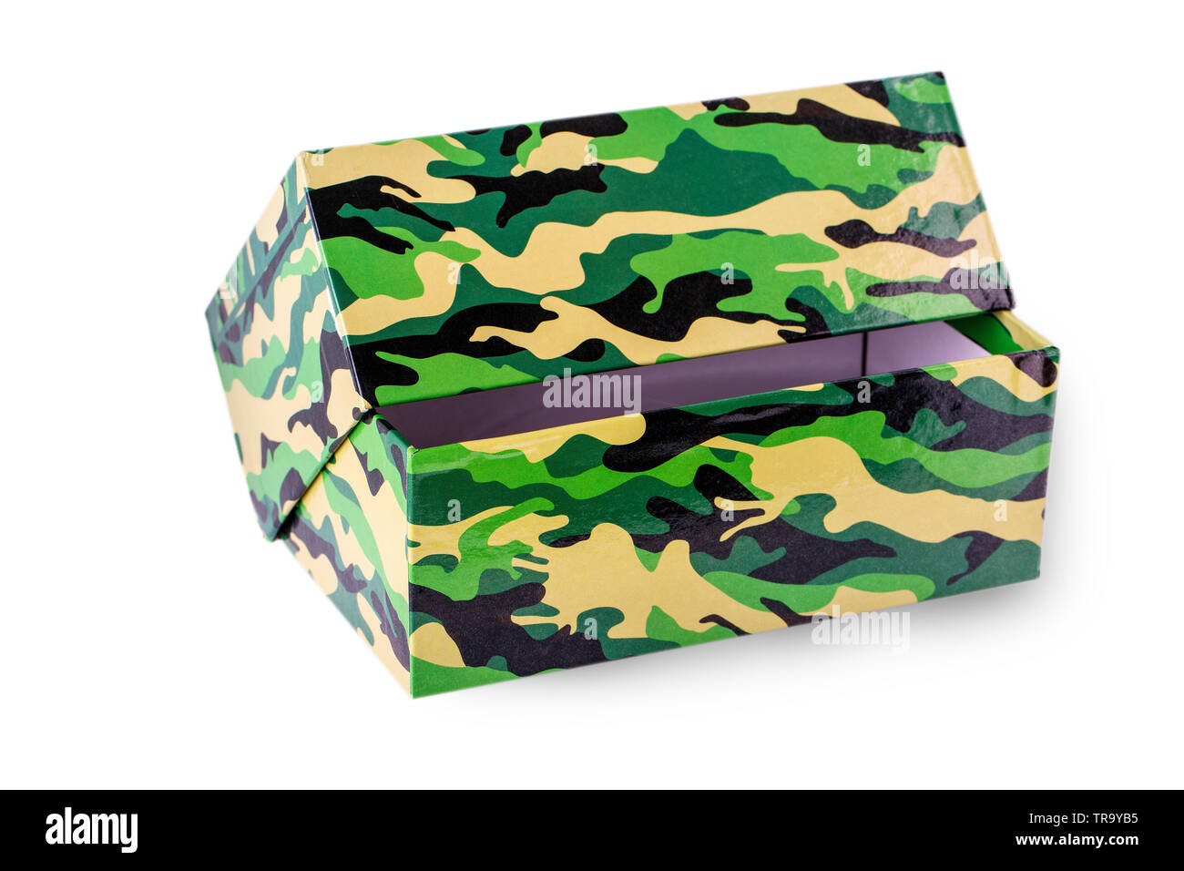 box khaki on white background Stock Photo - Alamy