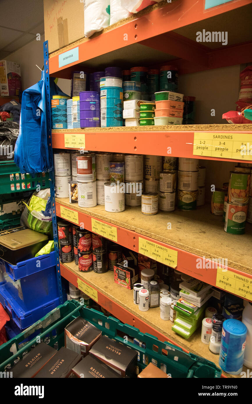 The shelves of a food bank in London Stock Photo - Alamy