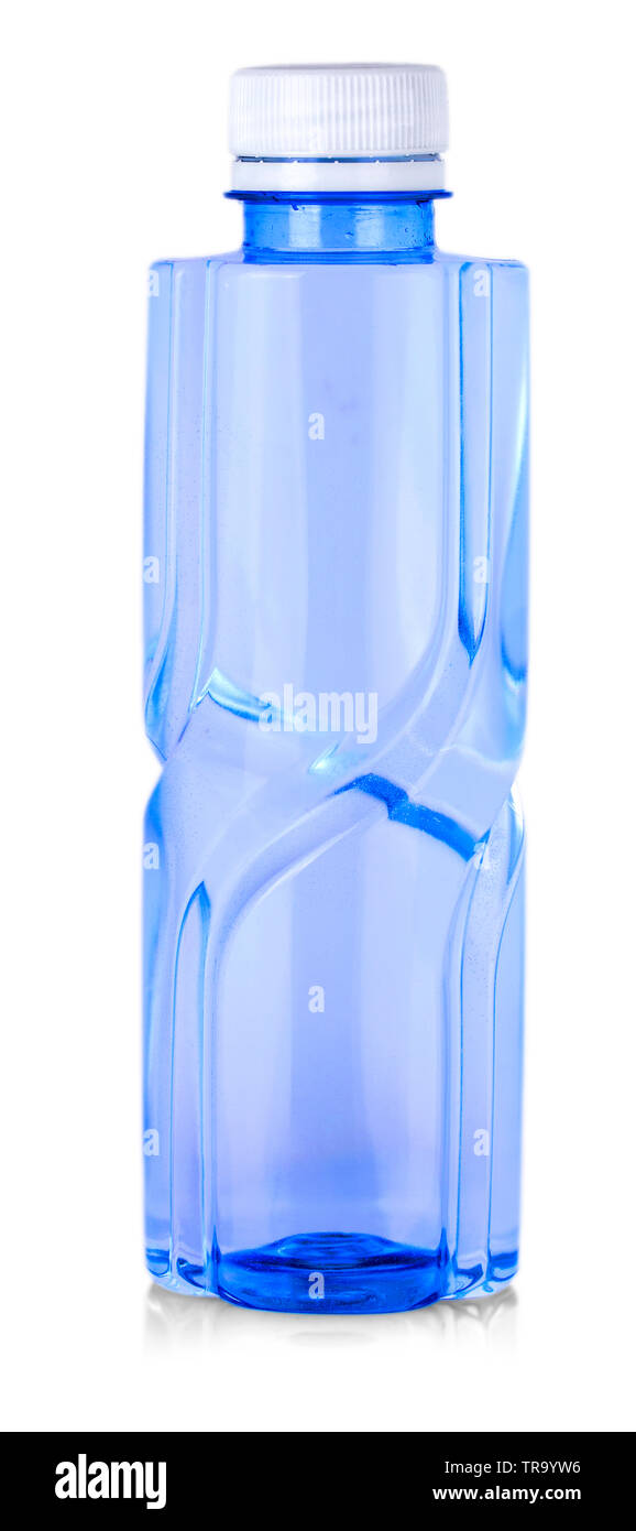 Plastic blue bottle isolated on white background Stock Photo - Alamy