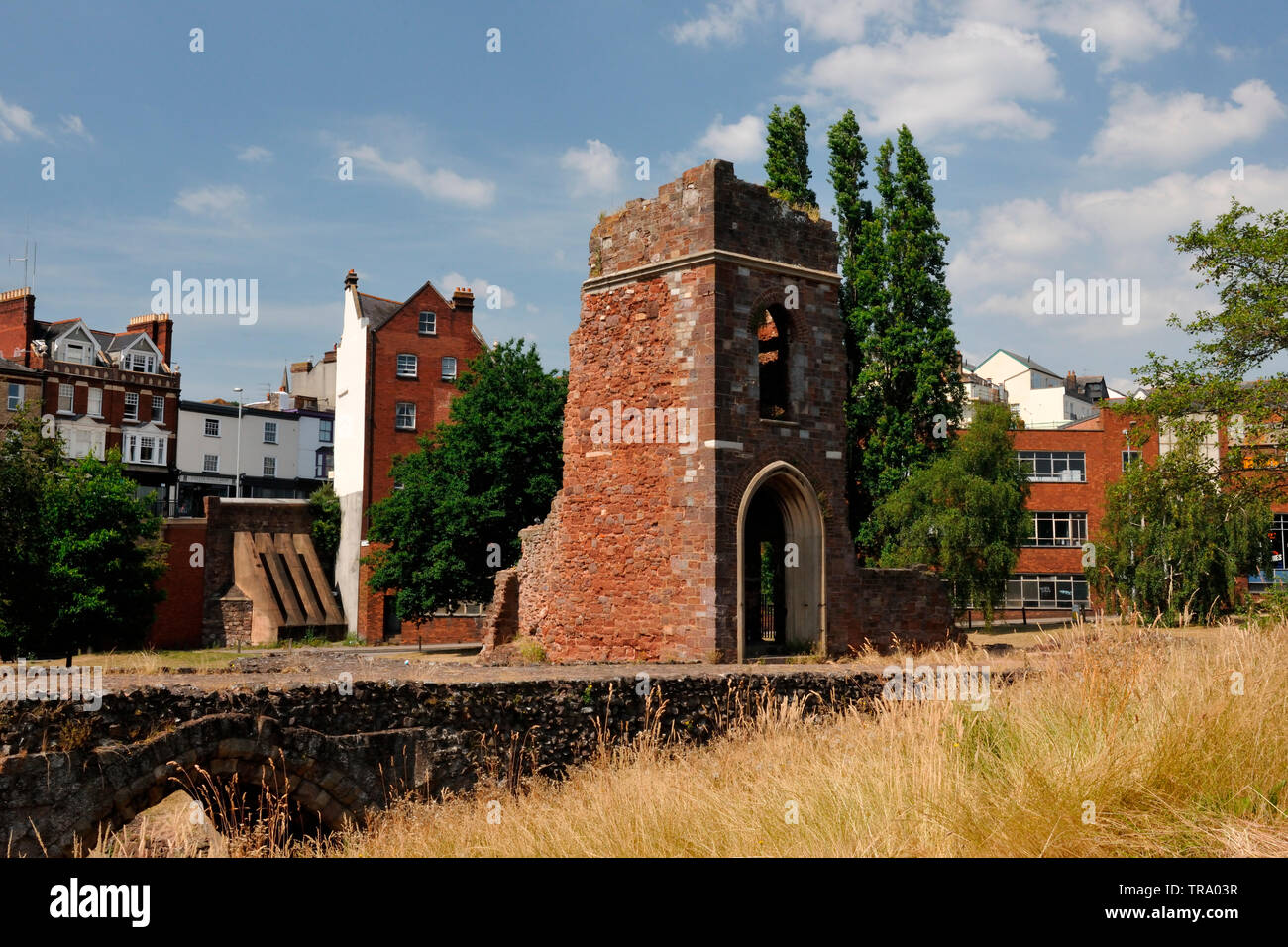 Medieval Exe Bridge and St Edmund's Tower, Exeter, Devon Stock Photo ...