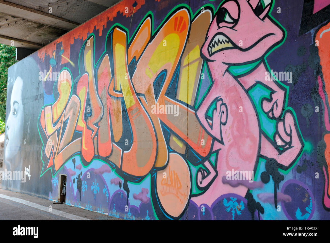 Graffiti under Exe Bridges Exeter Devon Stock Photo - Alamy