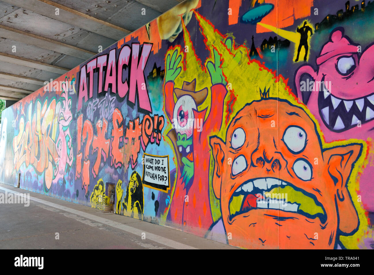 Graffiti under Exe Bridges Exeter Devon Stock Photo - Alamy