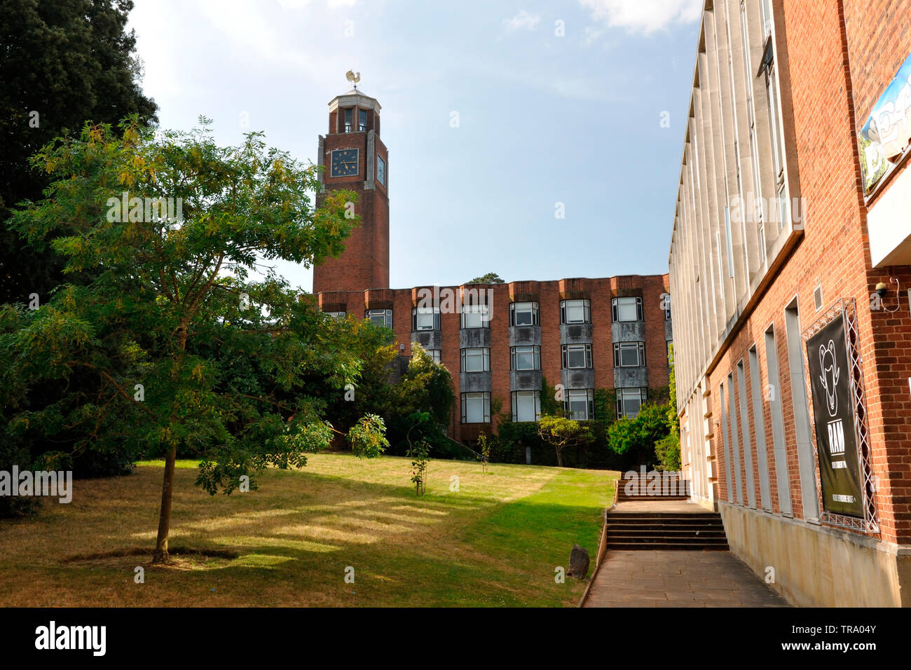 University of Exeter Clock Tower Exeter Devon Stock Photo - Alamy