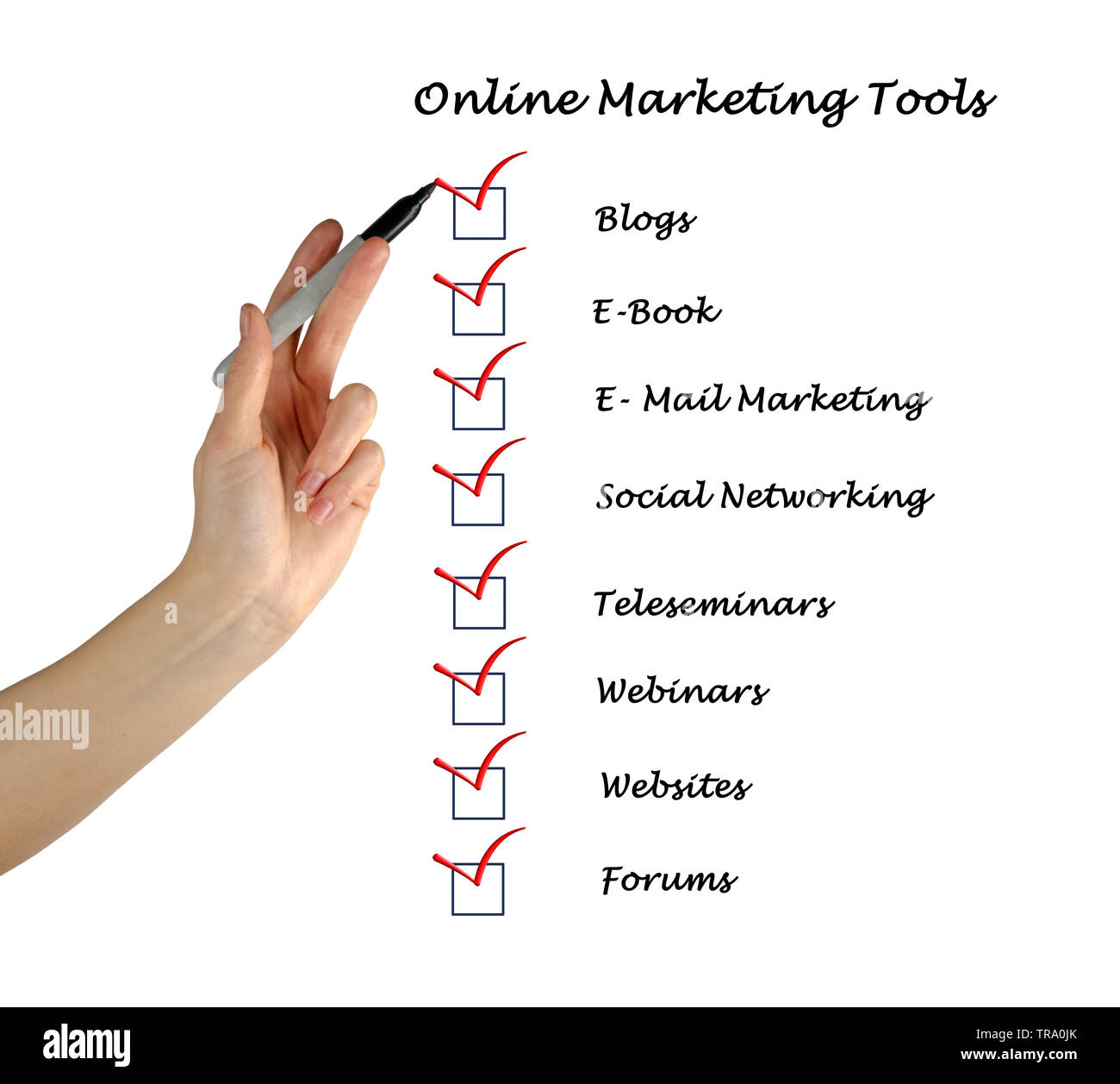 Online marketing tools Stock Photo - Alamy