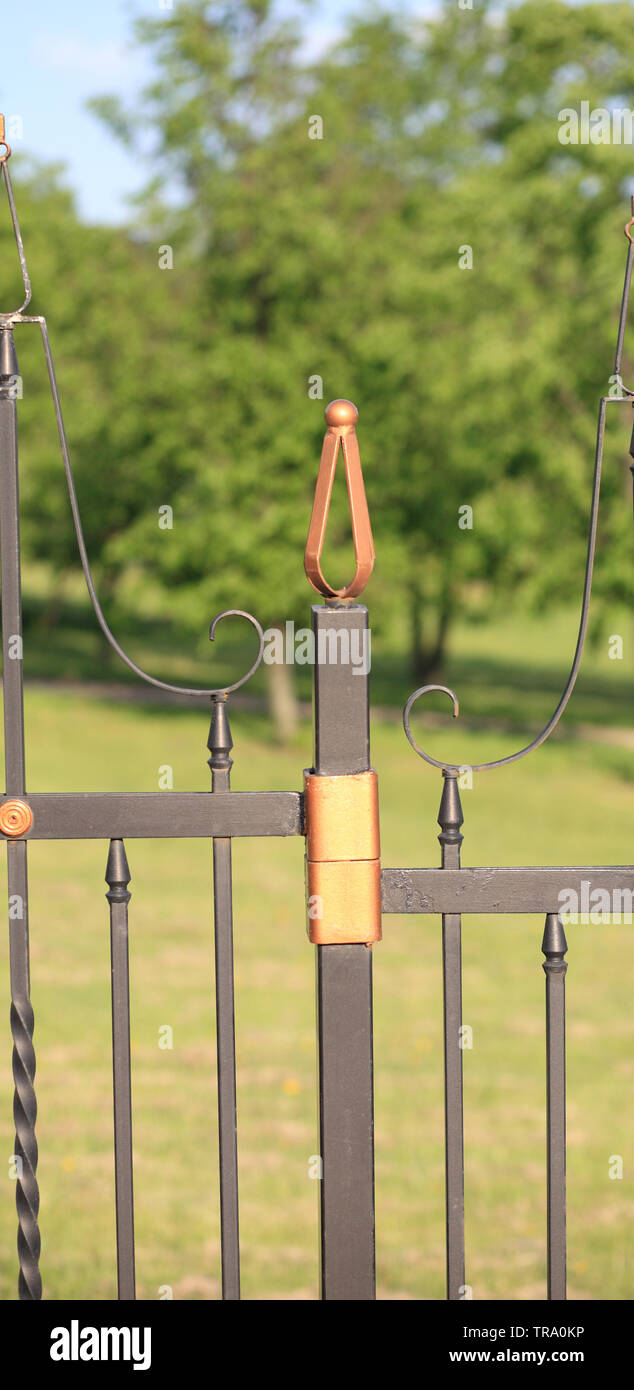 fence with gold decoration Stock Photo - Alamy