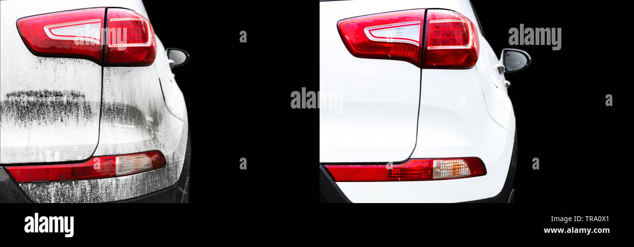 Half clean half dirty car hi-res stock photography and images - Alamy