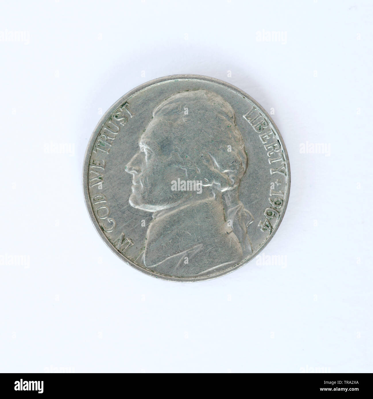 U.S. 5 Cents "Jefferson Nickel" - Coin - 1964 Stock Photo - Alamy