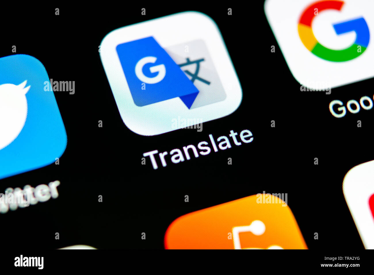 Sankt-Petersburg, Russia, May 10, 2018: Google Translate application ...