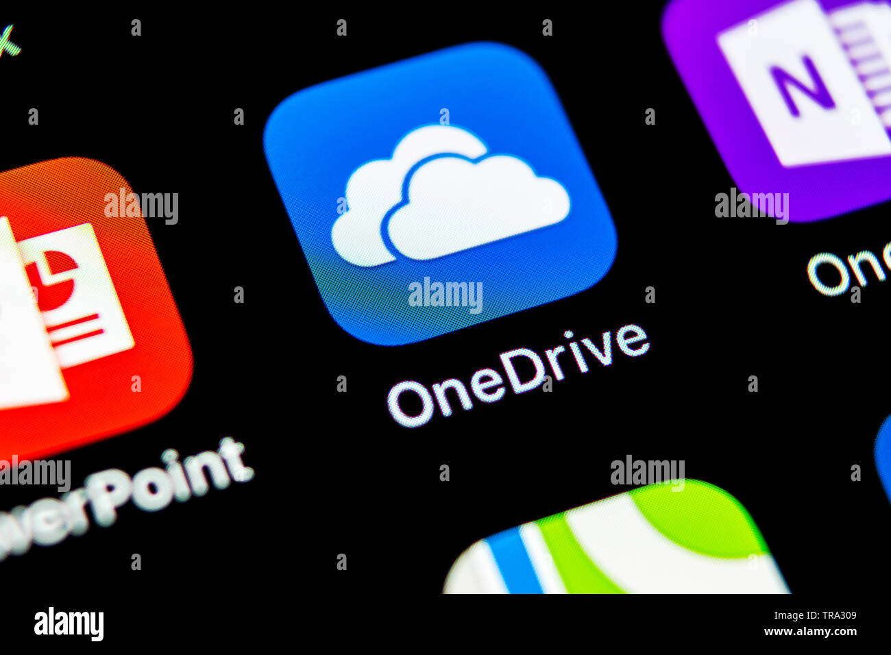 Sankt-Petersburg, Russia, May 10, 2018: Microsoft OneDrive application ...