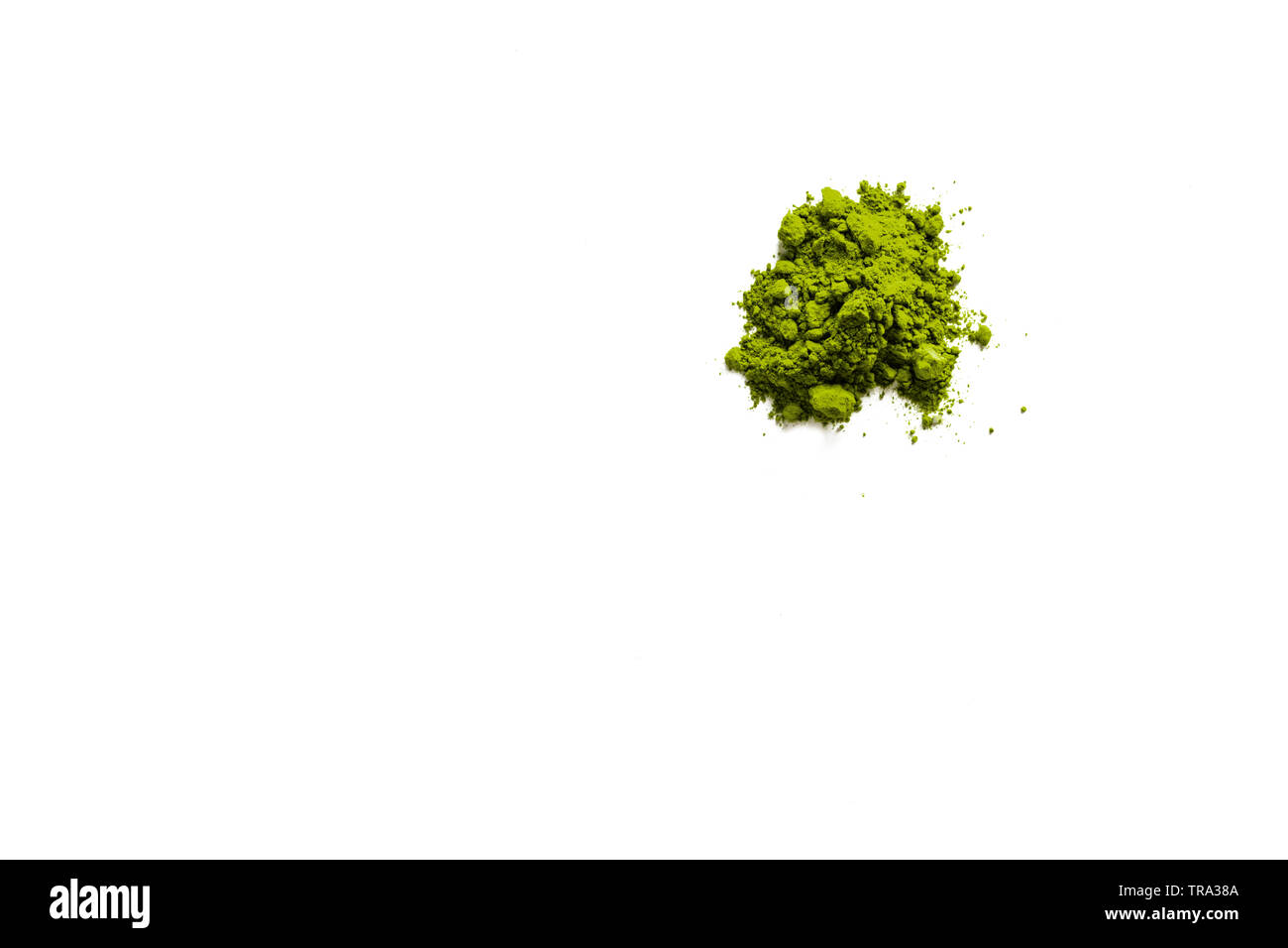Smear shape made of Matcha Green Tea isolated on white background. Top ...