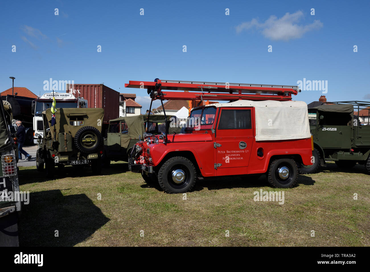 Classic Austin fire engine at vehicle rally in Cleveleys on the Fylde ...