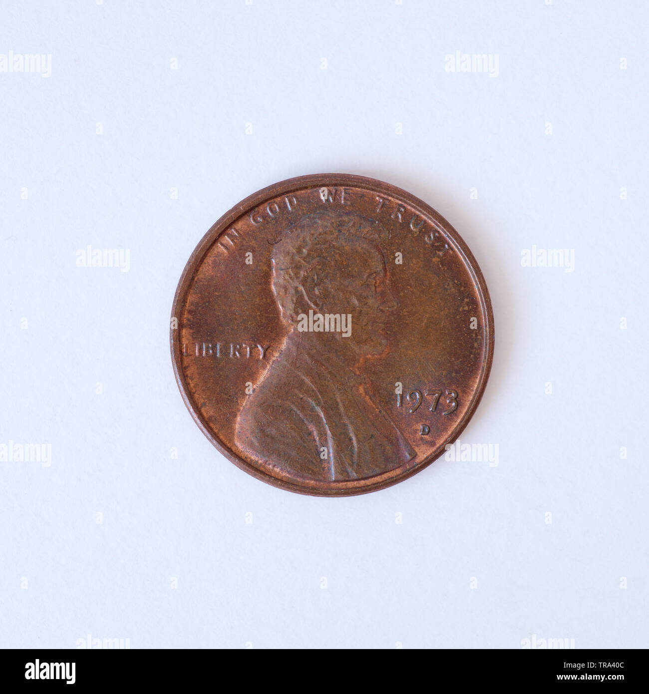 U.S. 1 Cent "Lincoln Memorial Cent" Coin - 1973 Stock Photo - Alamy