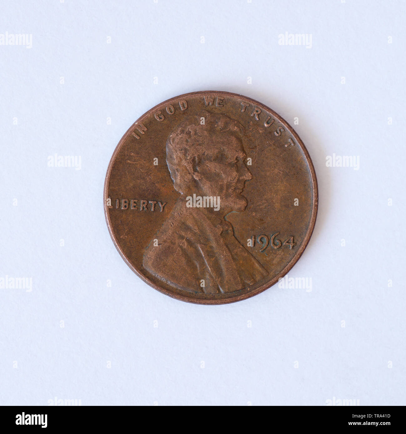 U.S. 1 Cent "Lincoln Memorial Cent" Coin - 1964 Stock Photo - Alamy