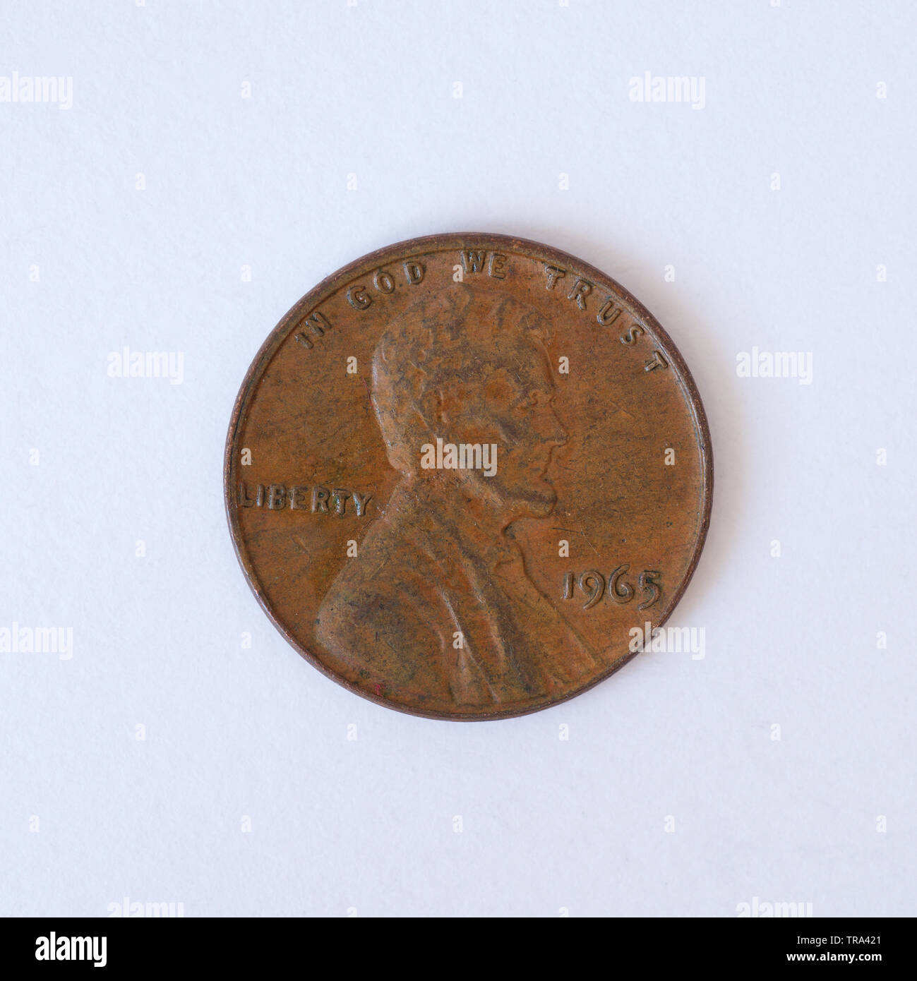 U.S. 1 Cent "Lincoln Memorial Cent" Coin - 1965 Stock Photo - Alamy