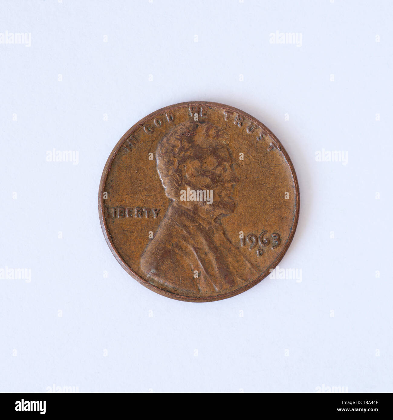 U.S. 1 Cent "Lincoln Memorial Cent" Coin - 1963 Stock Photo - Alamy