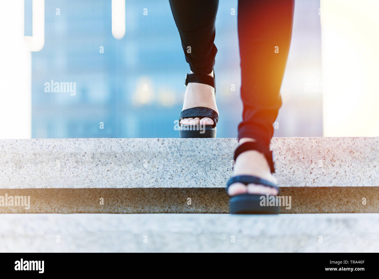 Women step forward to success, business young women is stepping forward ...