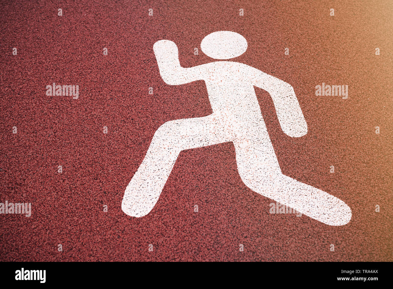run sign, pedestrian street sign on a running path Stock Photo - Alamy