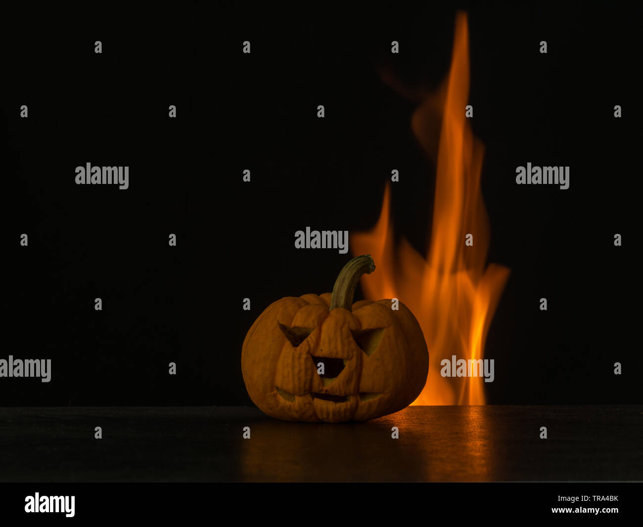 pumpkin on fire background, isolate black background Stock Photo - Alamy
